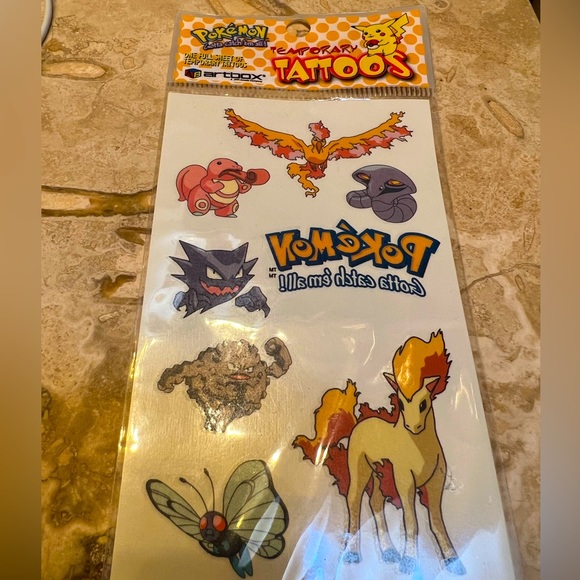 Pokemon | Other | Pokemon Temporary Tattoos Kids Artbox 999 Retro ...